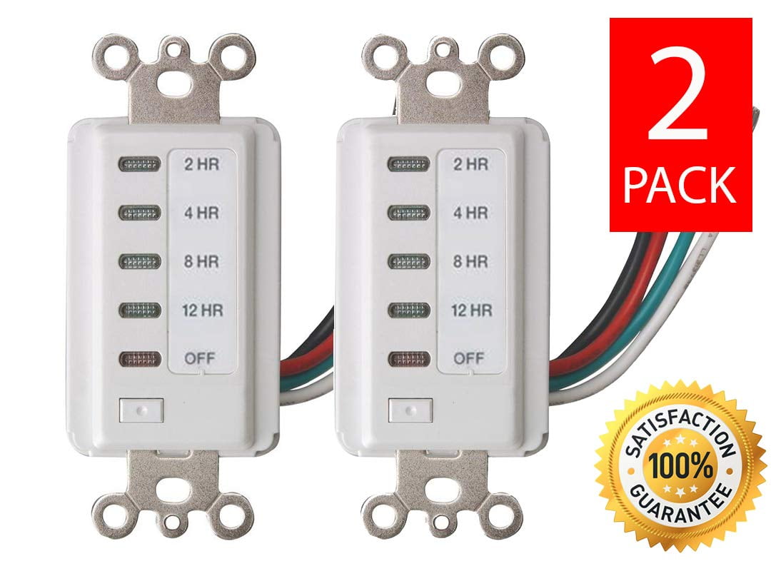 (2) Teklectric Bathroom Fan Auto Shut Off 2-4-8-12 Hour Preset ...