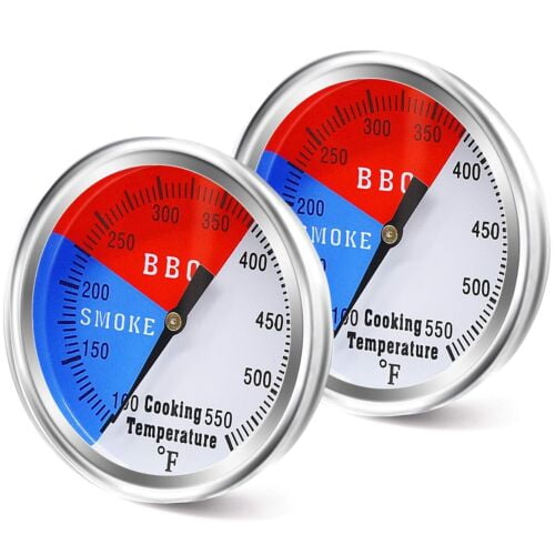 2× Temperature Gauge Thermometer for Barbecue BBQ Grill Smoker Pit ...