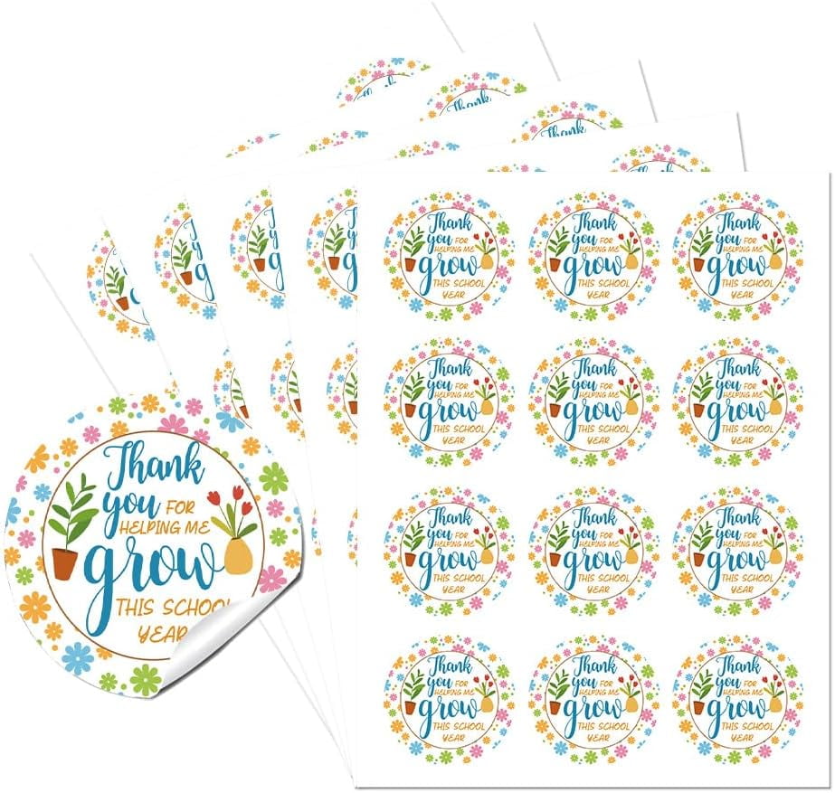 2" Thank You for Helping Me Grow This School Year Sticker Labels 60Pcs ...