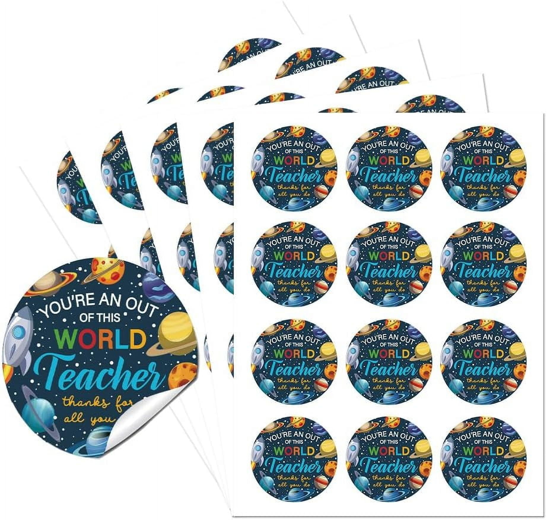 2" Thank You Teacher Label Stickers 60Pcs Teacher Appreciation Theme ...