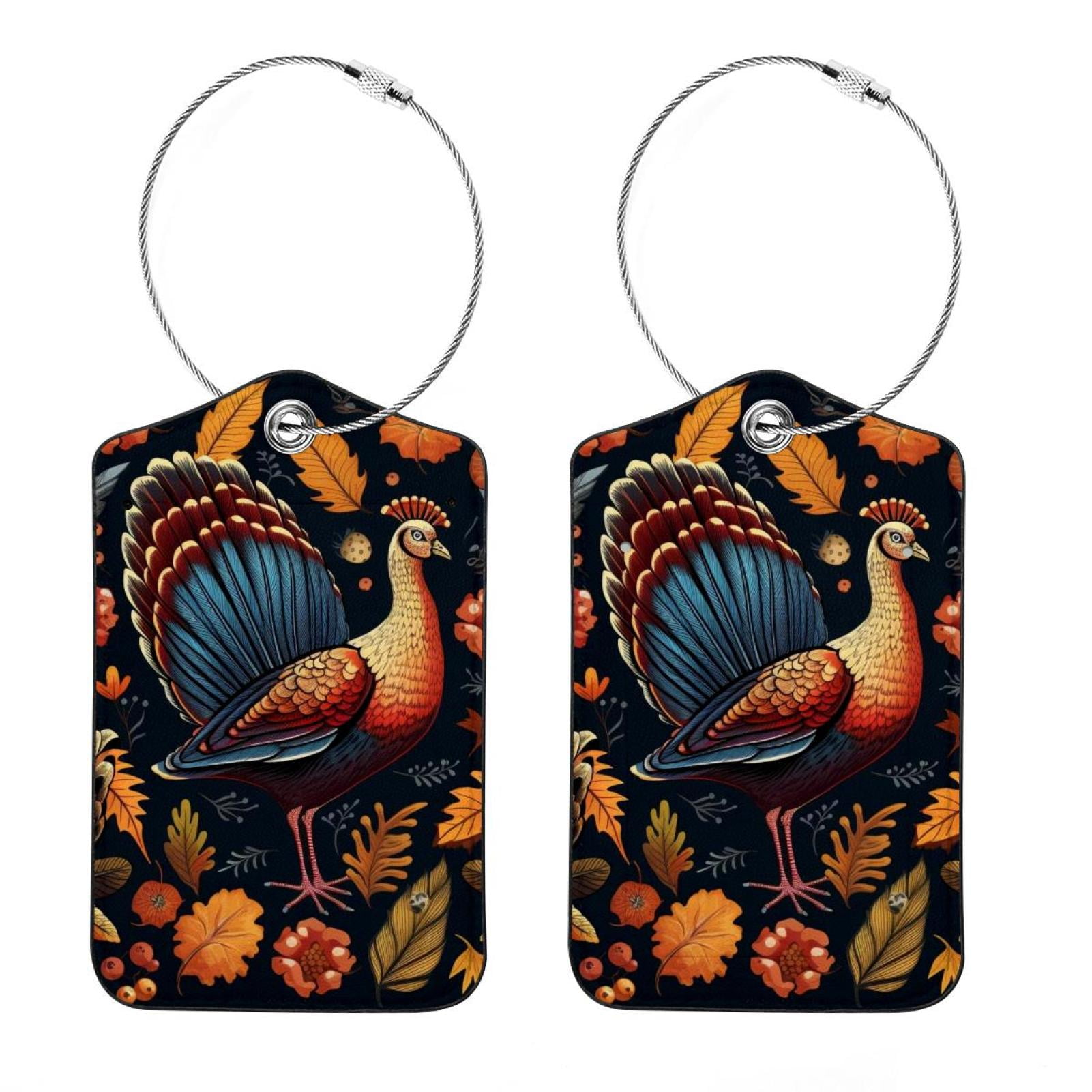 2 Thanksgiving Turkey Leaves Luggage Tags - Walmart.com