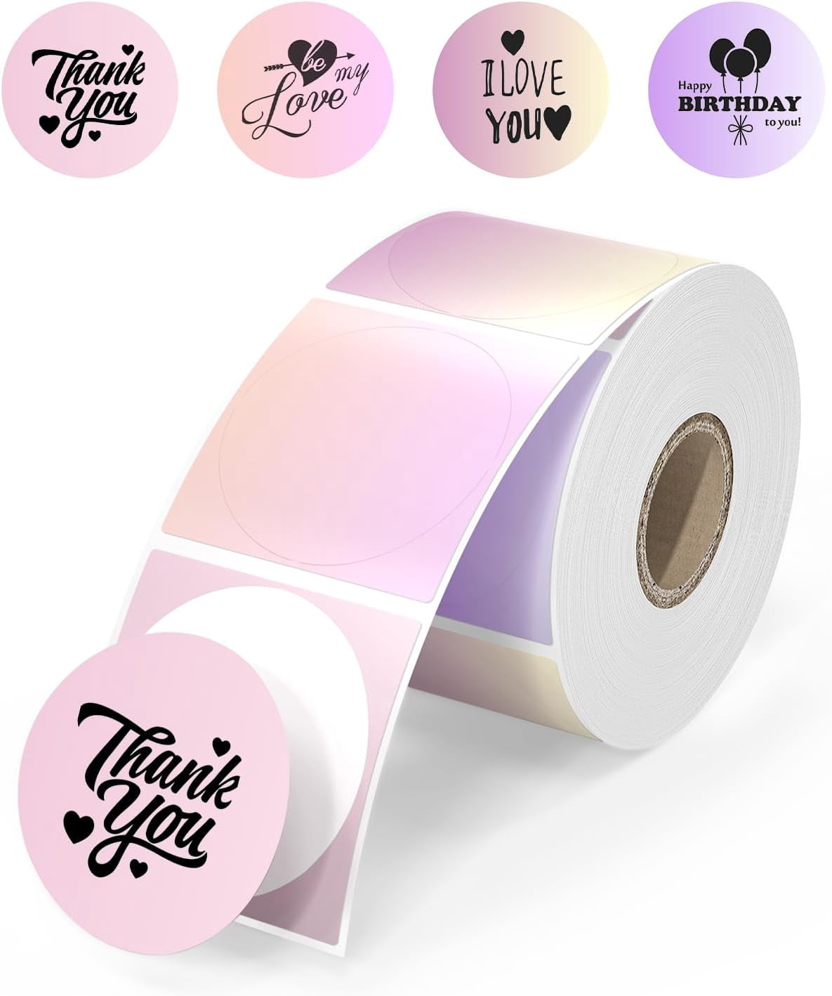 2'' Thermal Label Stickers, 500 Labels Self-Adhesive Round Colorful ...