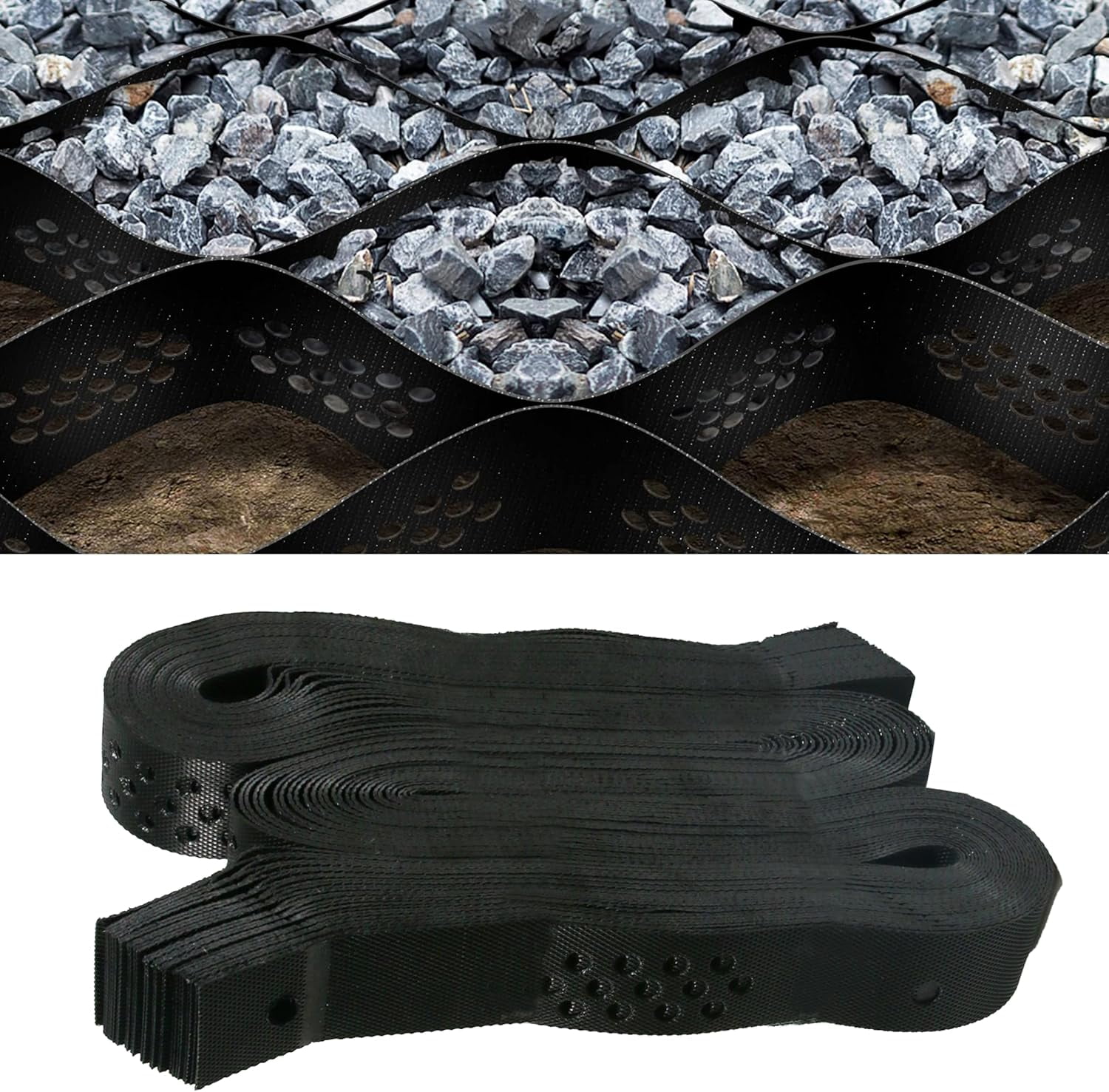 2" Thick Ground Grid 40x4 FT, Gravel Retainer 1880 LBS Per Sq ft, Geo ...