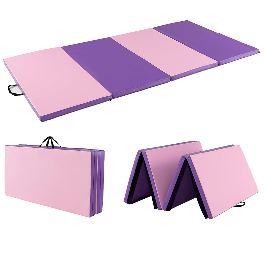 2"Thick Gymnastics Mat, 4'x8' Folding Tumbling Mat with Hook and Loop ...