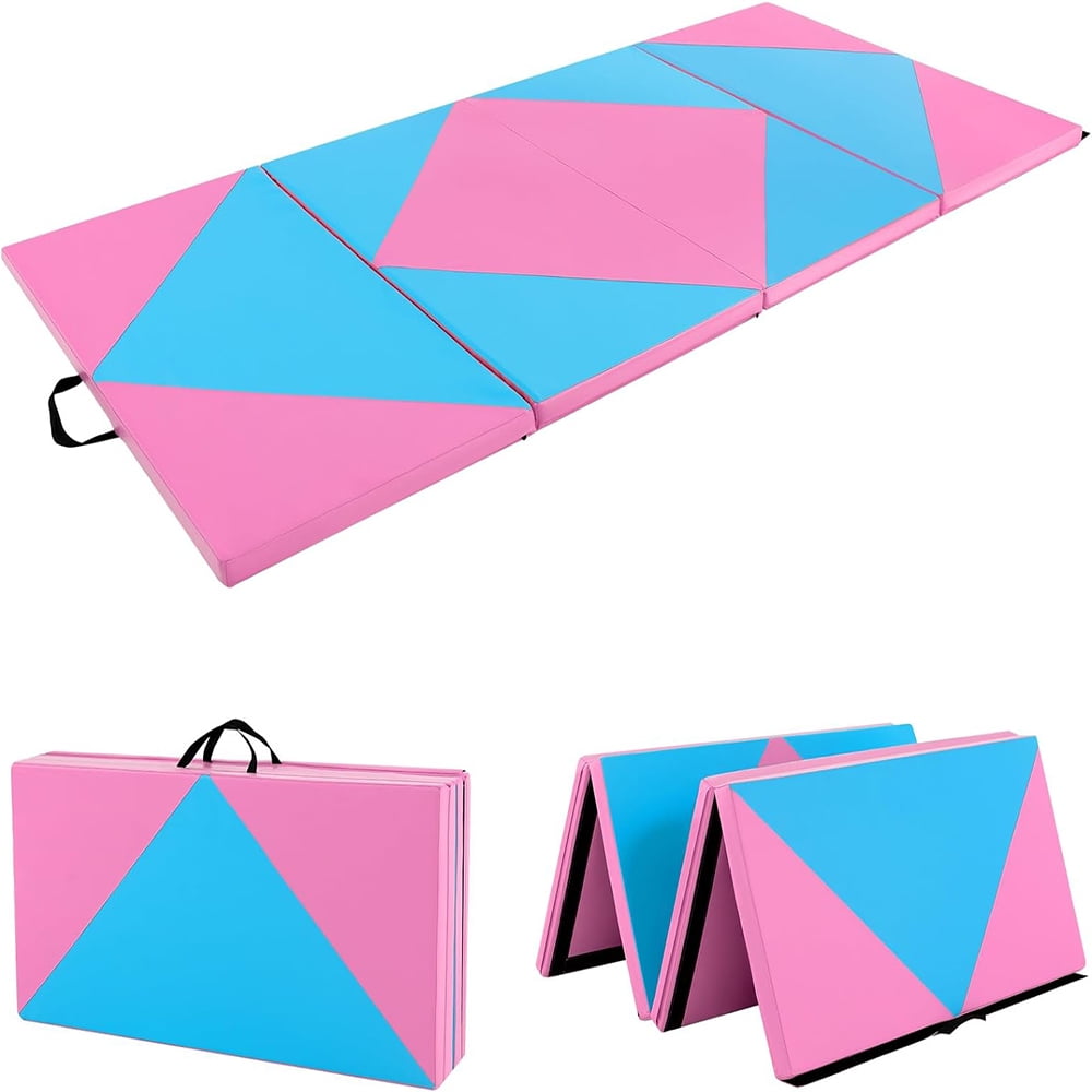 2"Thick Gymnastics Mat, 4'x8' Folding Tumbling Mat with Loop Fastener ...