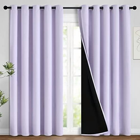 2 Thick Layers 100% Completely Blackout Window Curtains,Thermal ...
