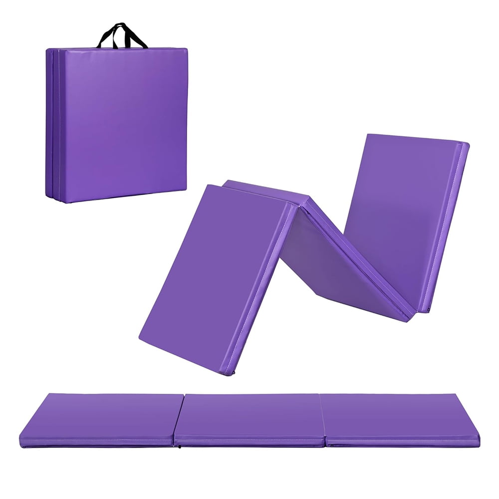 2" Thick Extra Thick Gymnastics Mat,Tri-fold Folding Gym Exercise Mat ...