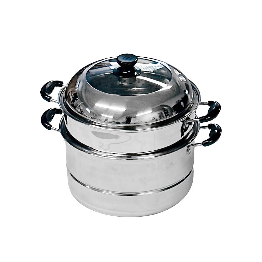 2 Tier 12"/30cm Stainless Steel Steamer Set Stackable Steam Pot with ...