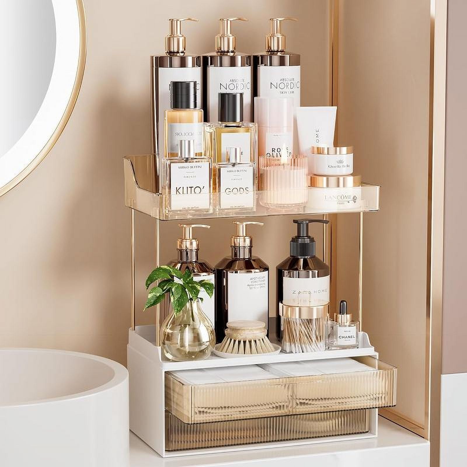 2-Tier 2-Drawer Countertop Organizer, Ideal for storing cosmetics ...