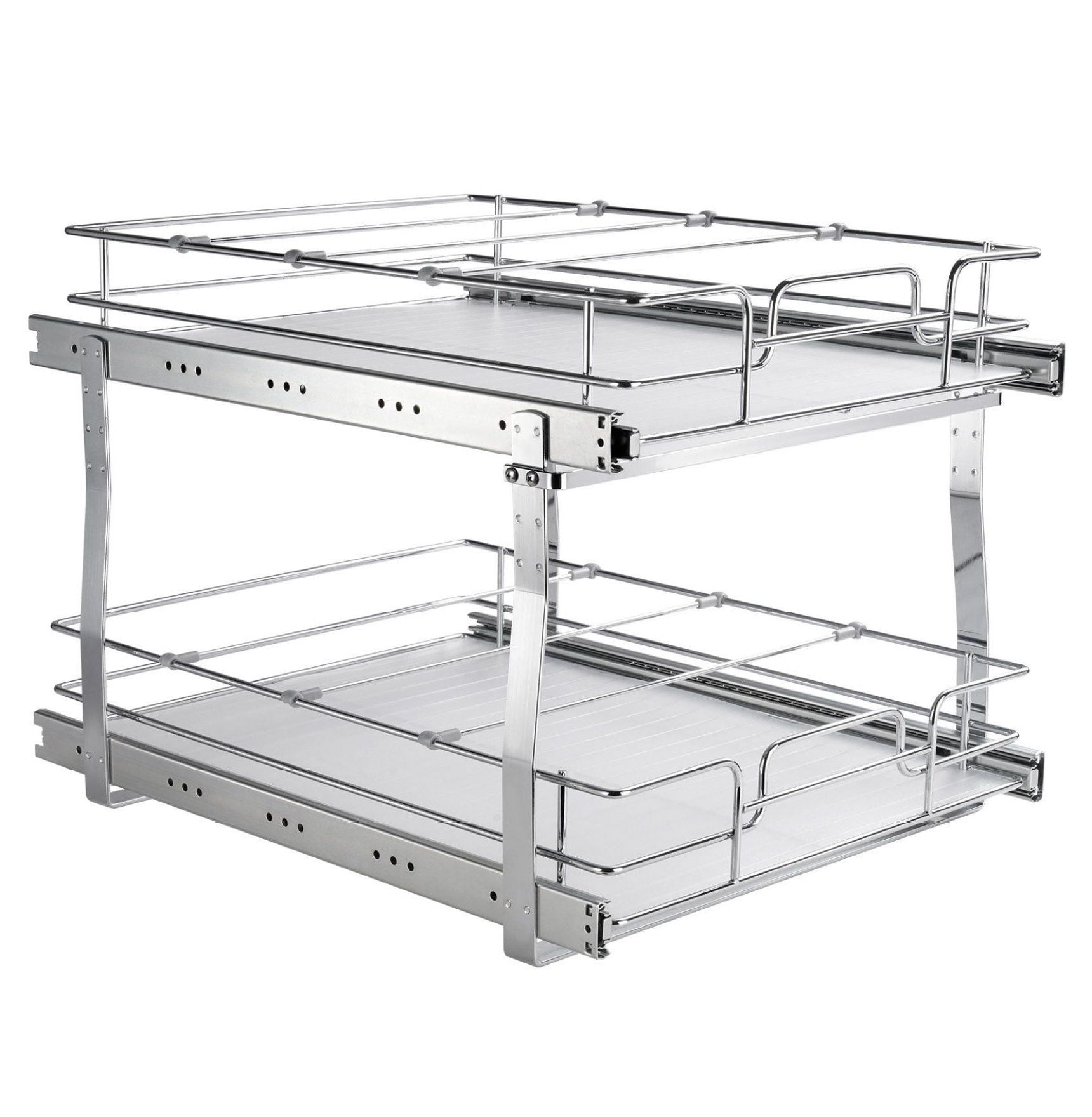 2 Tier 20"W x 21"D Pull Out Cabinet Organizer, Heavy Duty Slide Out ...