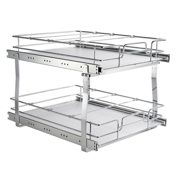 2 Tier 20"W x 21"D Pull Out Cabinet Organizer, Heavy Duty Slide Out ...