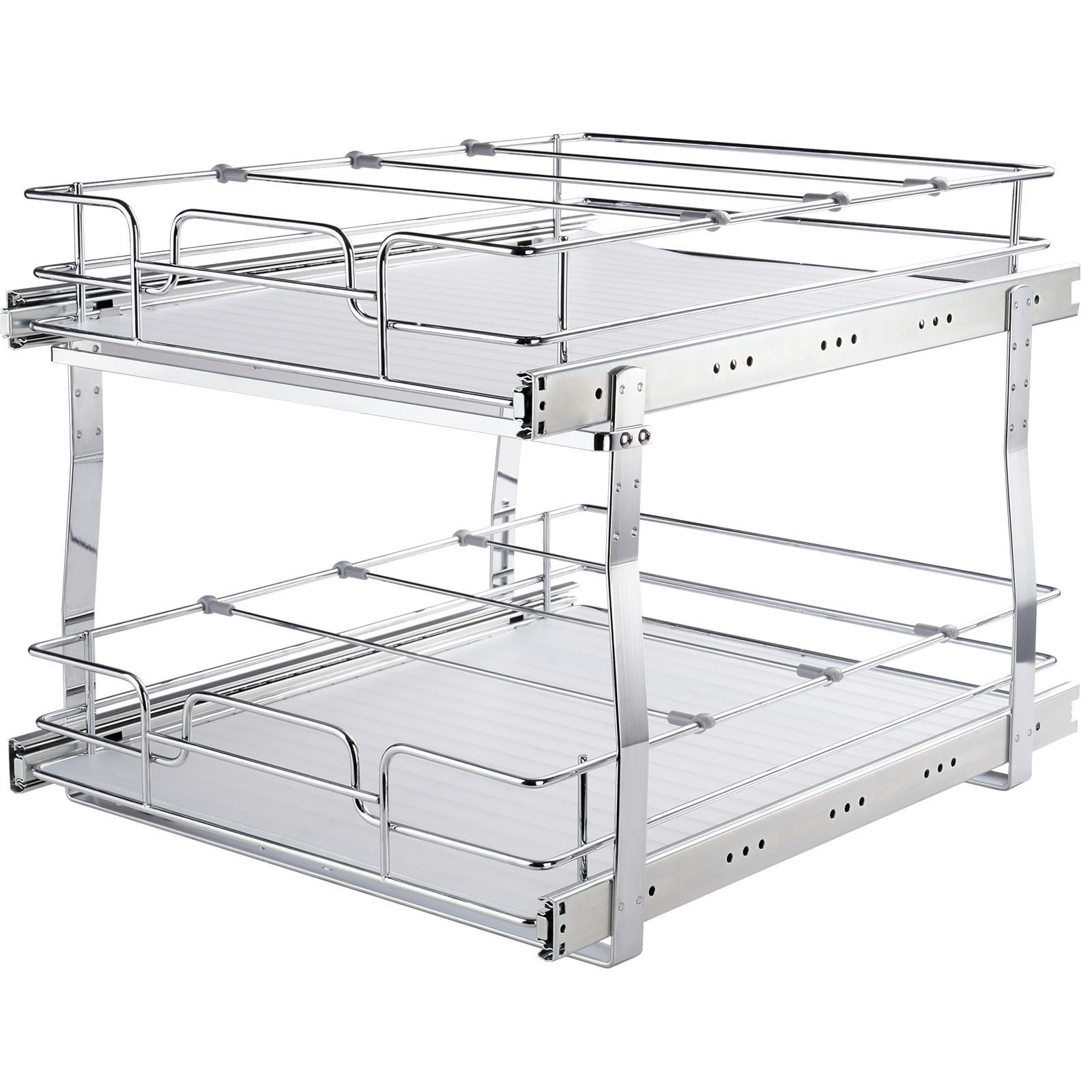 2 Tier 20"Wx21"Dx15"H Pull Out Cabinet Organizer, Heavy Duty Slide Out ...