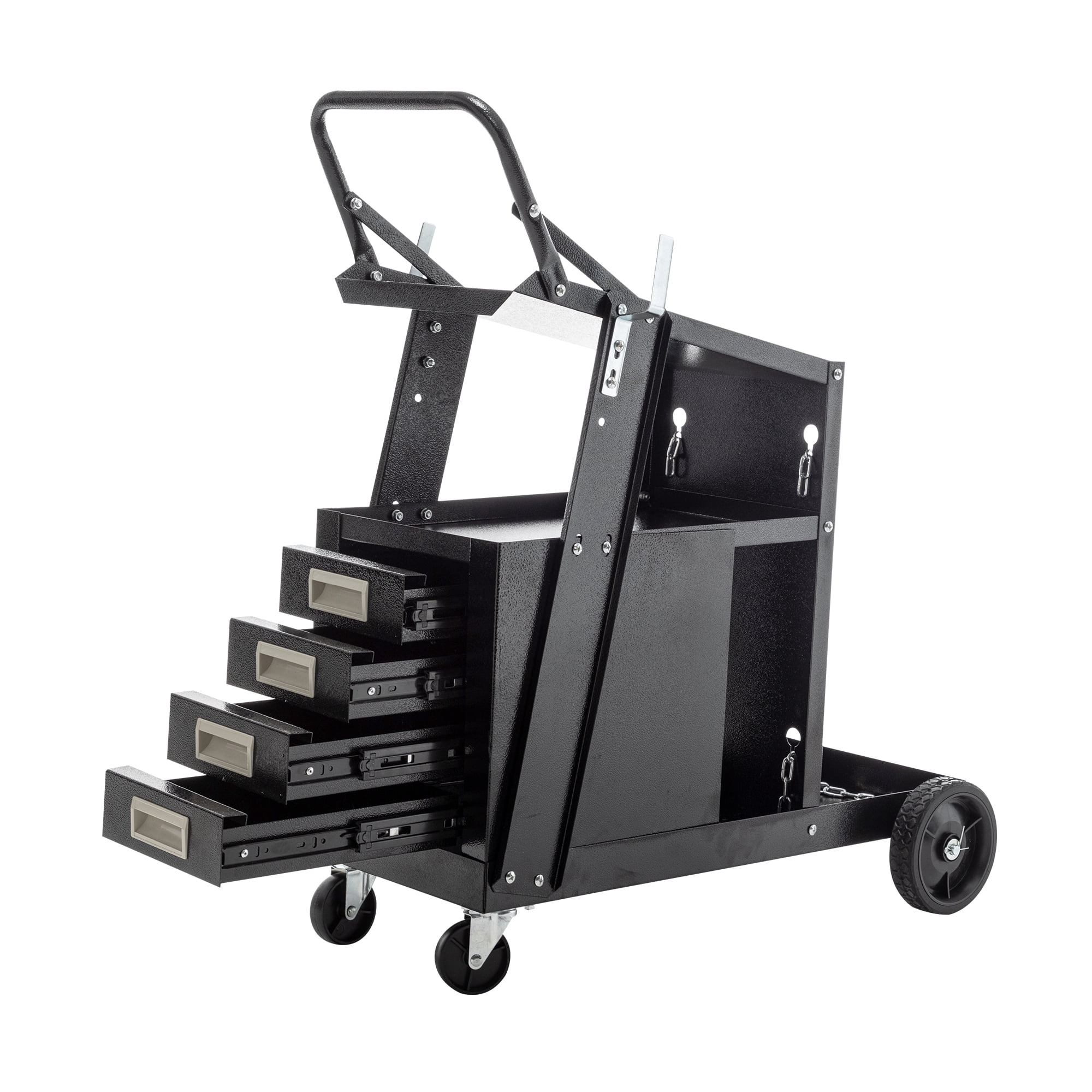 2-Tier 4 Drawers Welding Cart, Welder Cart with 265LBS Static Weight ...