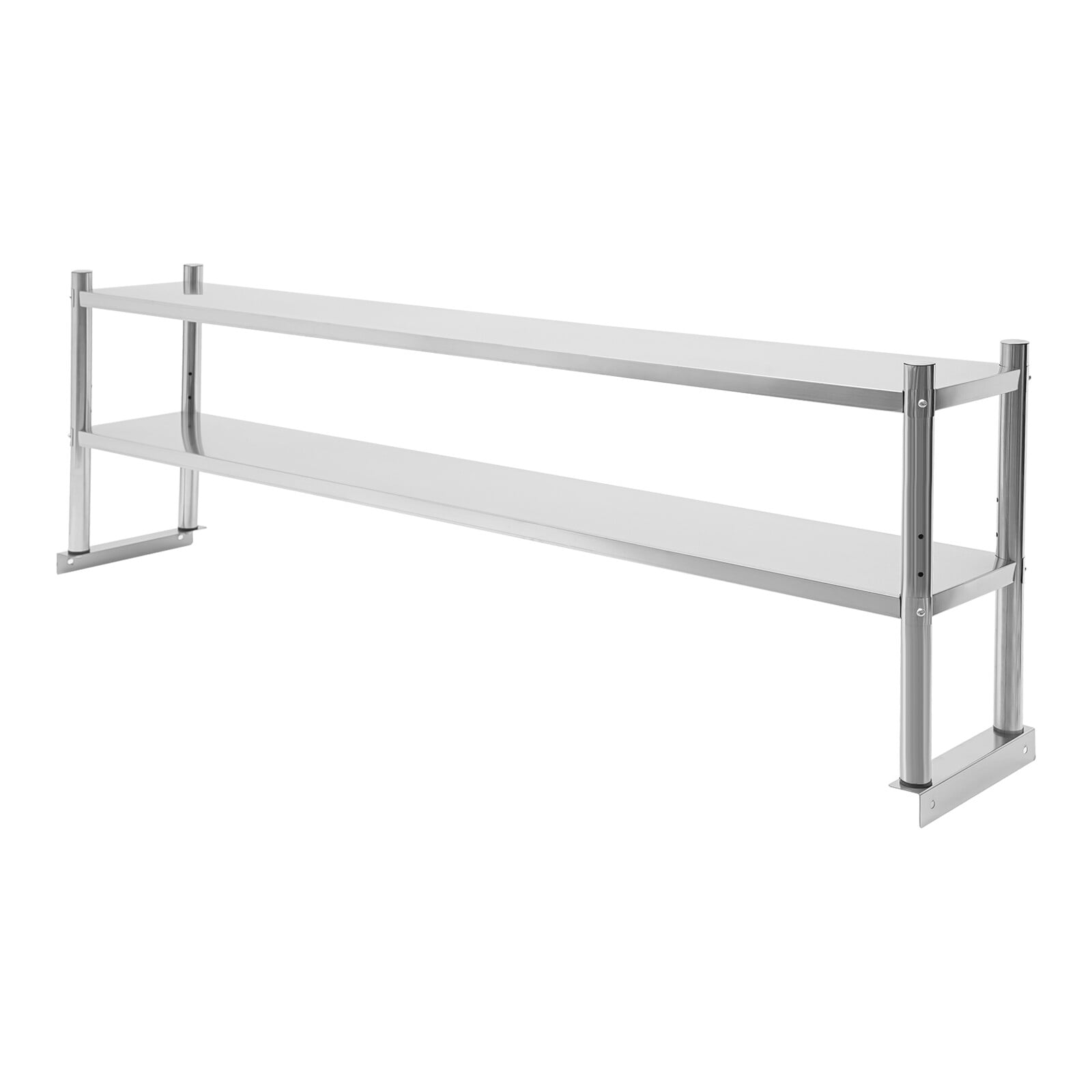 2 Tier 88lbs Stainless Steel Shelving Adjustable Shelf Storage 71*12*23 ...