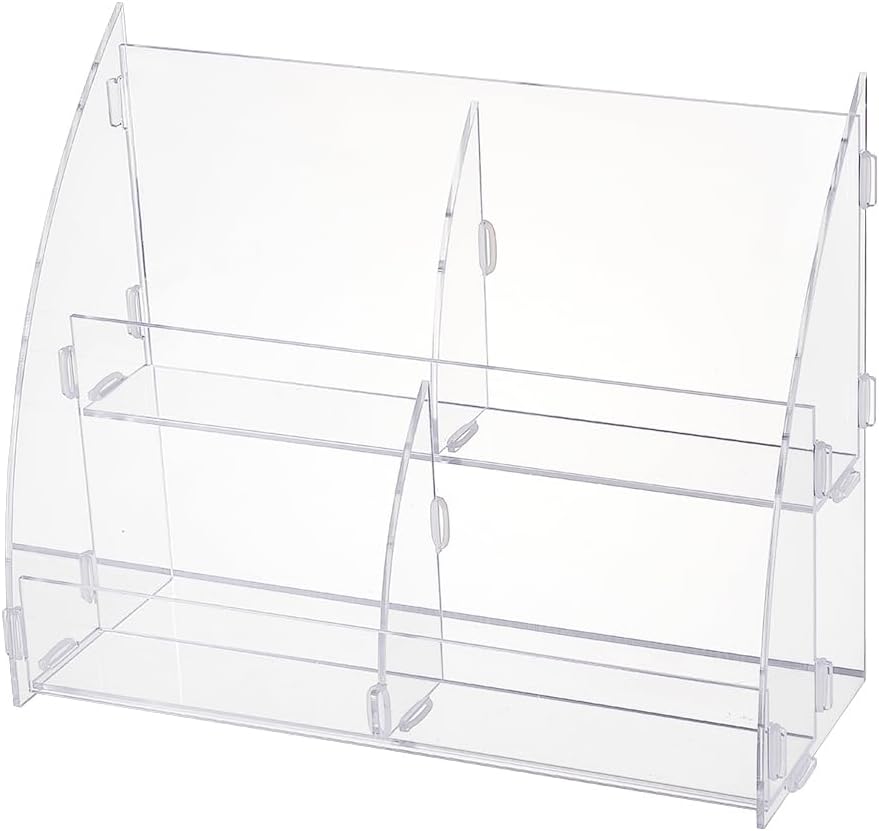 2 Tier Acrylic Bathroom Organizer Shelf 10.95x8.5x4.1inch Clear Storage ...