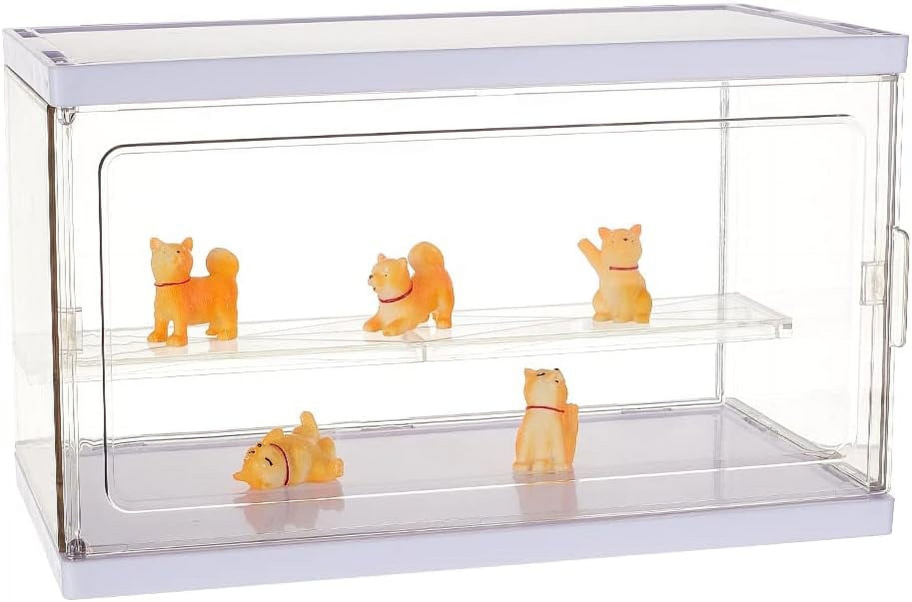 2 Tier Acrylic Display Case Assemble Countertop Acrylic Boxes Dustproof ...