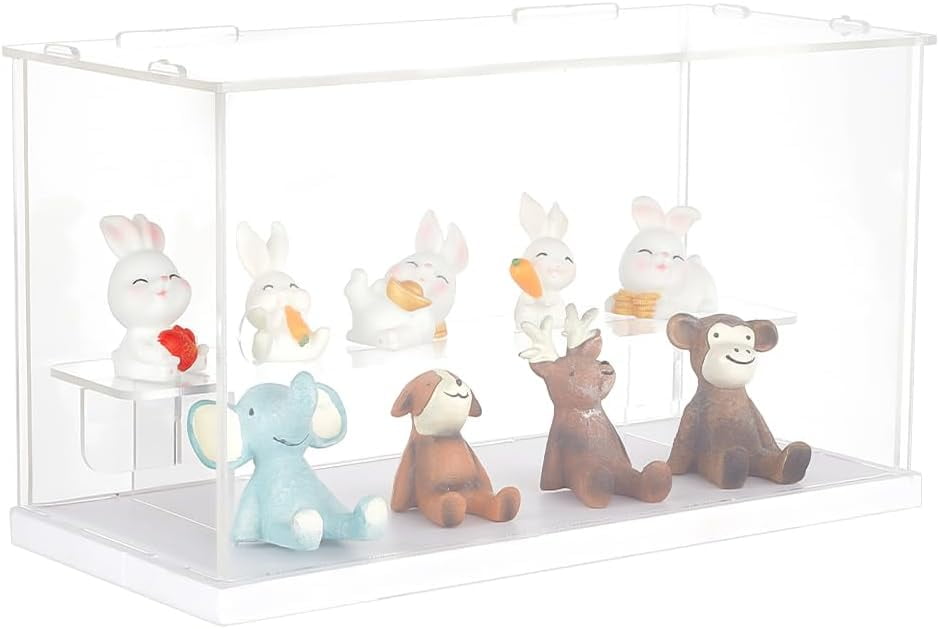 2-Tier Acrylic Display Case Clear Acrylic Display Box Case Stand ...