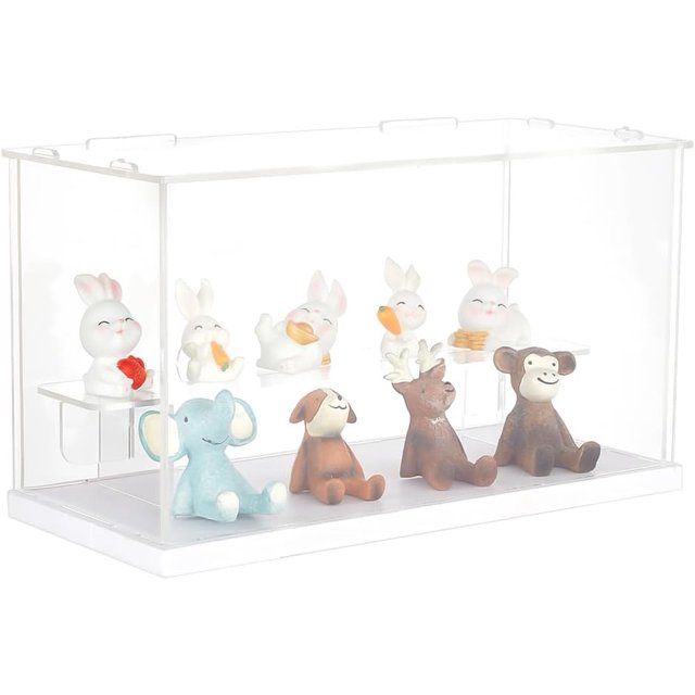 2-Tier Acrylic Display Case Clear Acrylic Display Box Case Stand ...