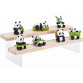 2-Tier Acrylic Model Toy Assembled Holder Display Riser with Wood ...