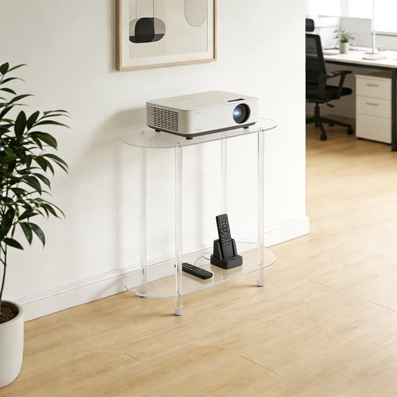 2-Tier Acrylic Table, Small Entryway Table, Clear Entry Table for Sofa ...