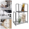 2-Tier Art Canvas Storage Rack with 4 Wheels, Iron Mobile Painting ...