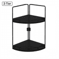 2-Tier Bathroom Counter Organizer, Black Vanity Corner Shelf for ...