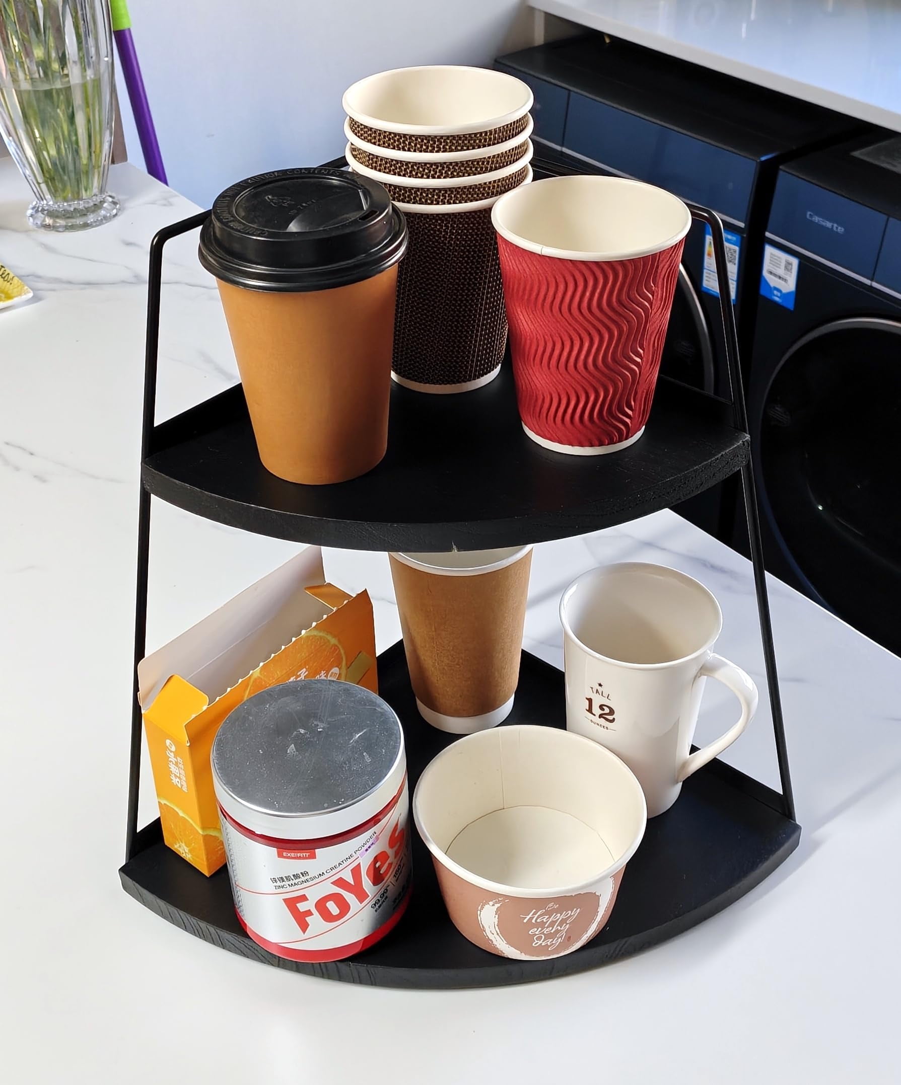 2 Tier Bathroom Counter Organizer,Standing Rack Cosmetic Holder,Wood ...