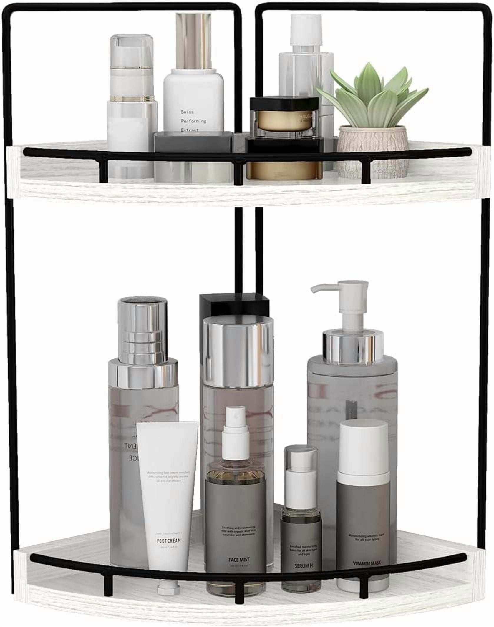 Bathroom Counter Organizer,Vanity Counter Corner Shelf, Skincare, Wood ...