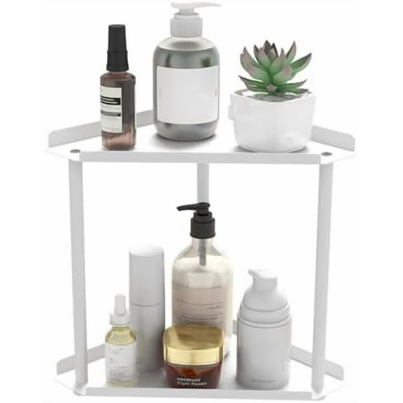 2 Tier Bathroom Counter Organizer, Vanity Organizer Corner Shelf ...