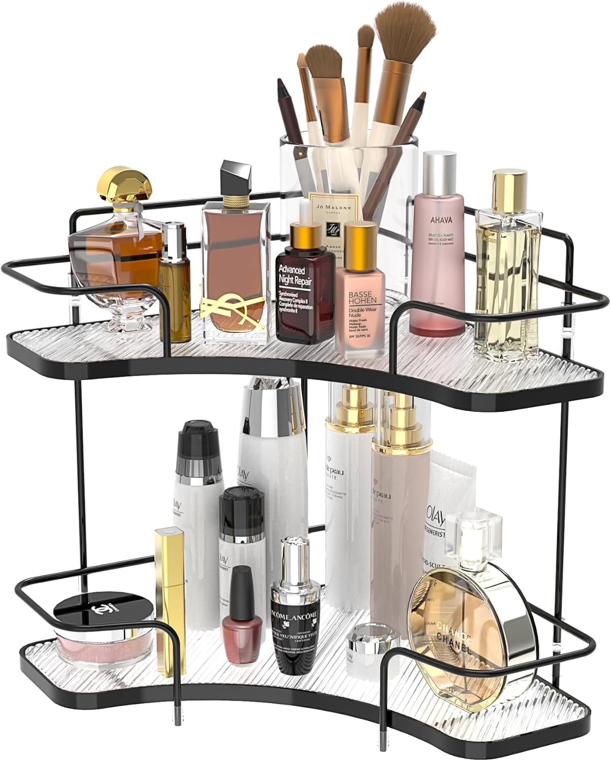 2 Tier Bathroom Countertop Corner Organizer,Countertop Perfume Tray ...