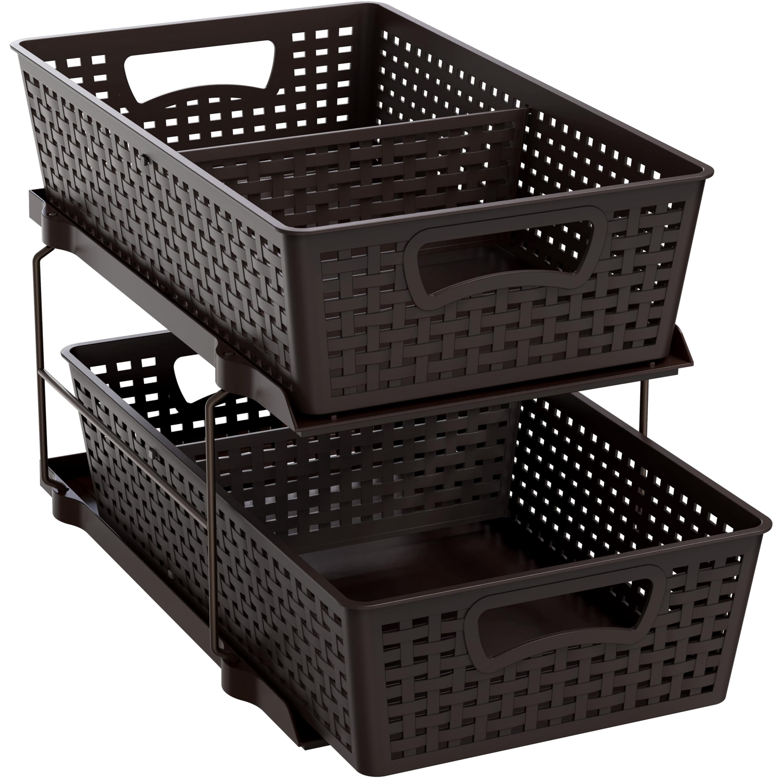 2 Tier Bathroom Organizer Tray Pull-Out Sliding Drawer, Under Sink ...