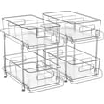 2-Tier Bathroom Organizer with Dividers, Clear Under Sink and Pull-Out ...
