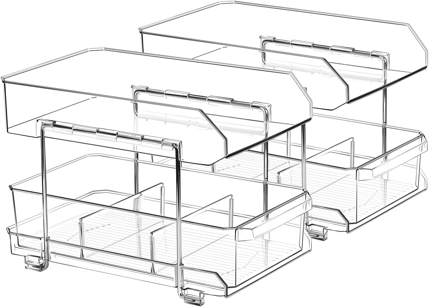 2-Tier Bathroom Organizers and Storage, Under Sink Organizer, Clear ...