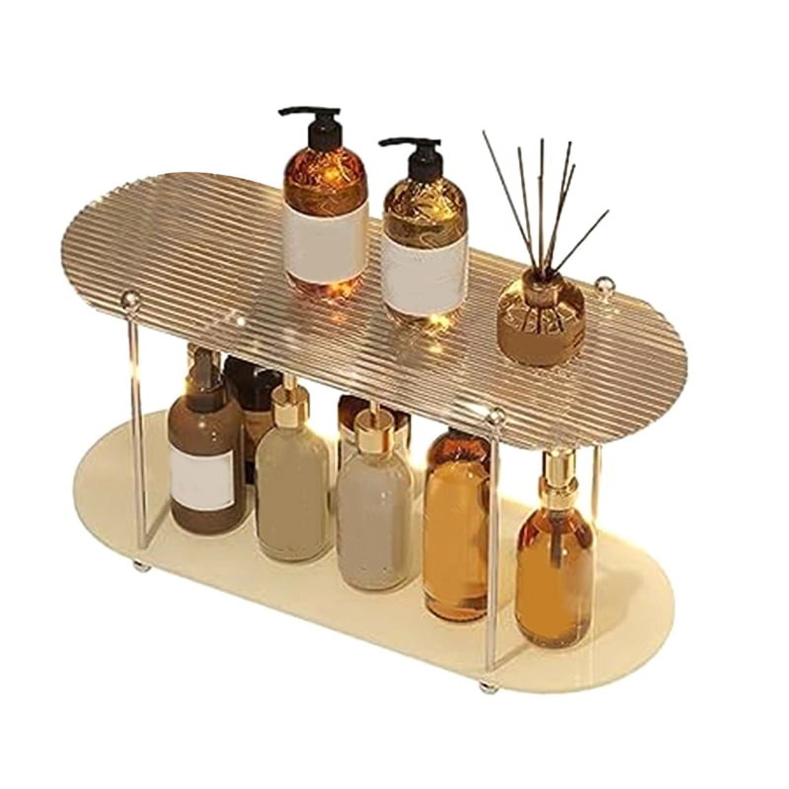 2-Tier Bathroom Tray, Makeup Shelf Countertop Organizer, Cosmetics ...