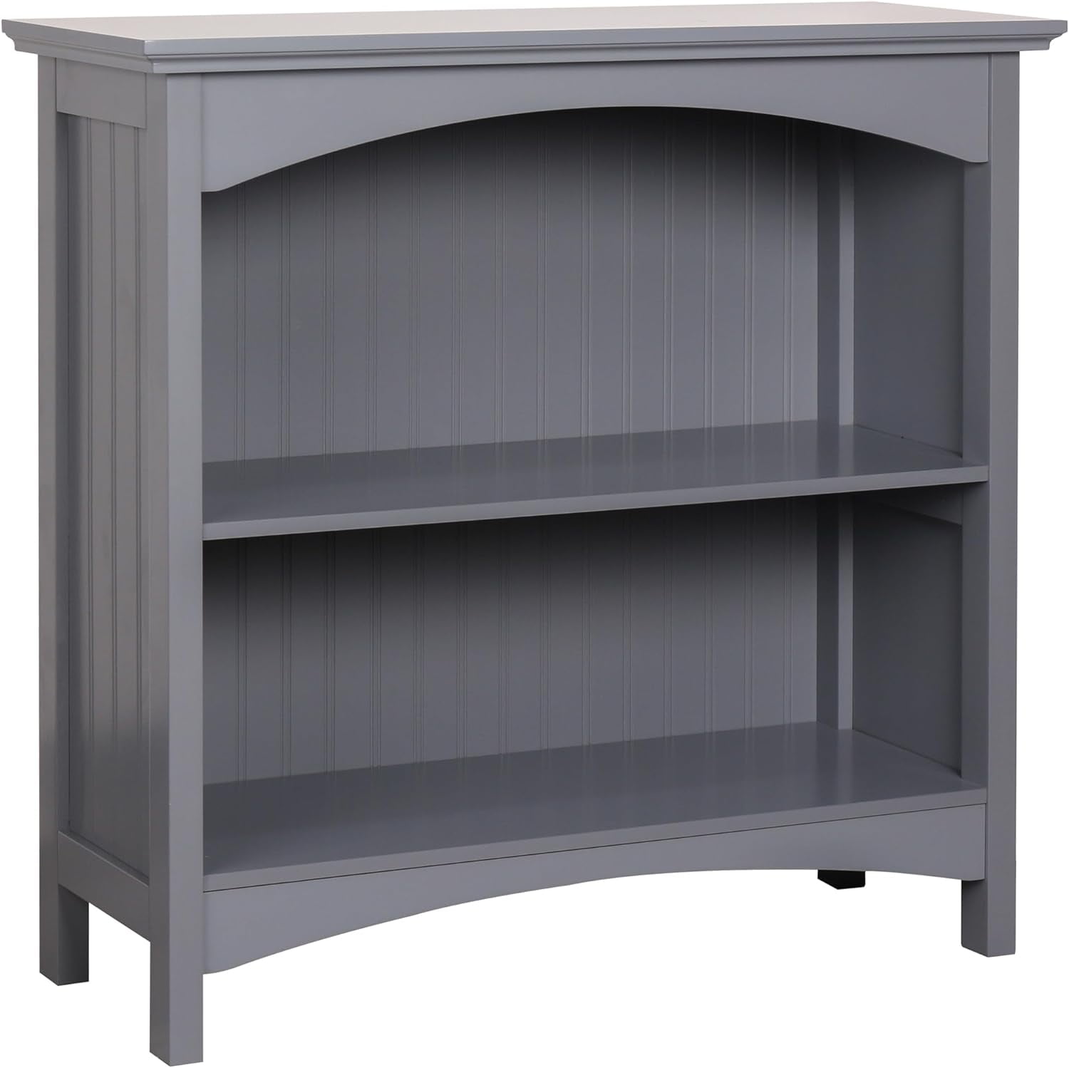 2 Tier Bookcase with Arched Supports, 29 Inch Storage Shelf, MDF Open ...