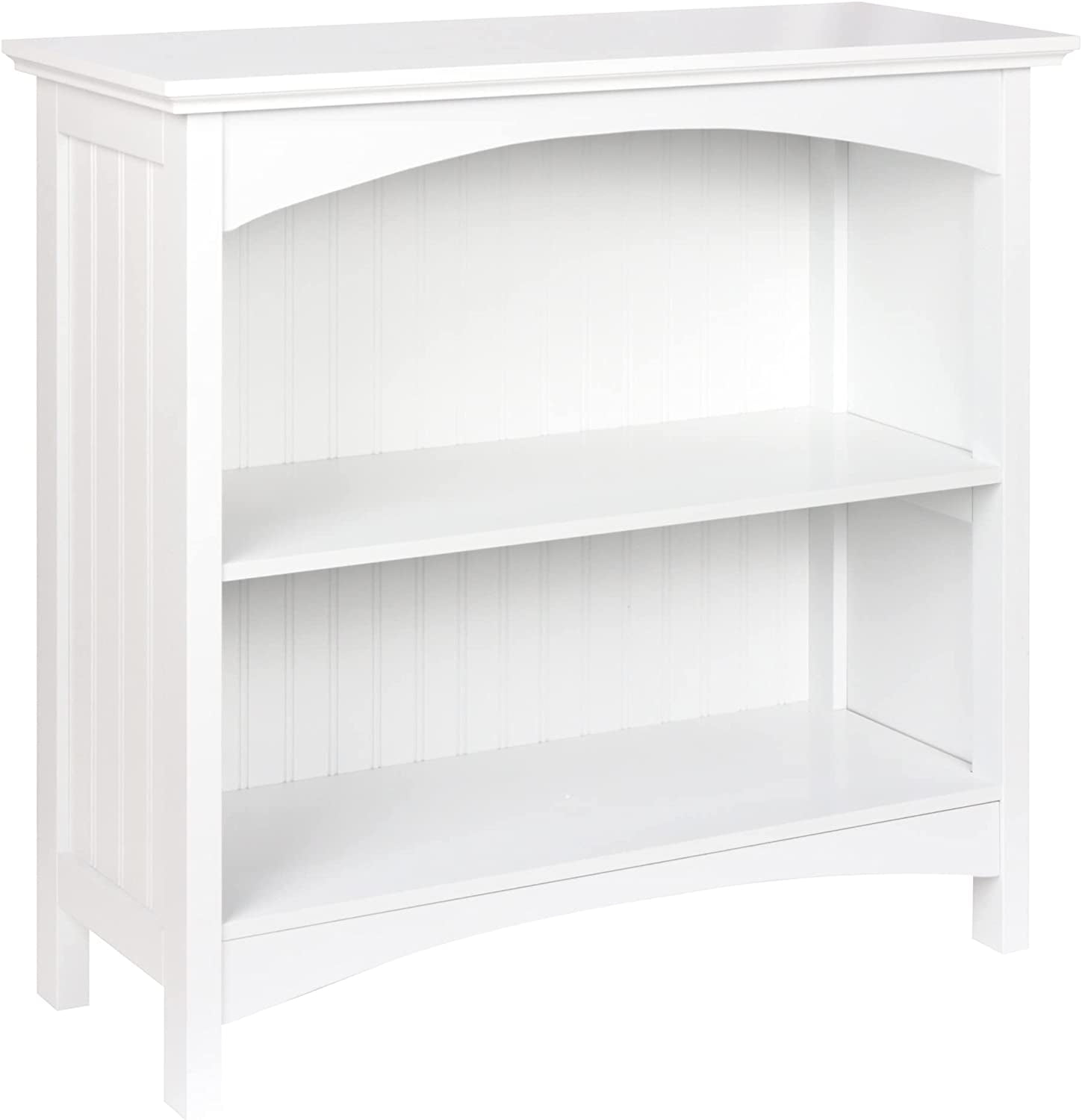 2 Tier Bookcase with Arched Supports, 29 Inch Storage Shelf, MDF Open ...