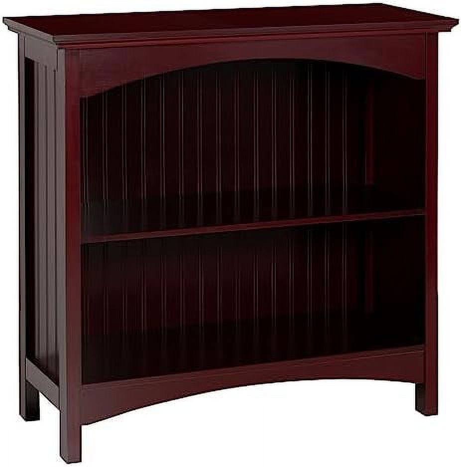 2 Tier Bookcase with 2 Arched Supports 29 Inches Cherry - Walmart.com