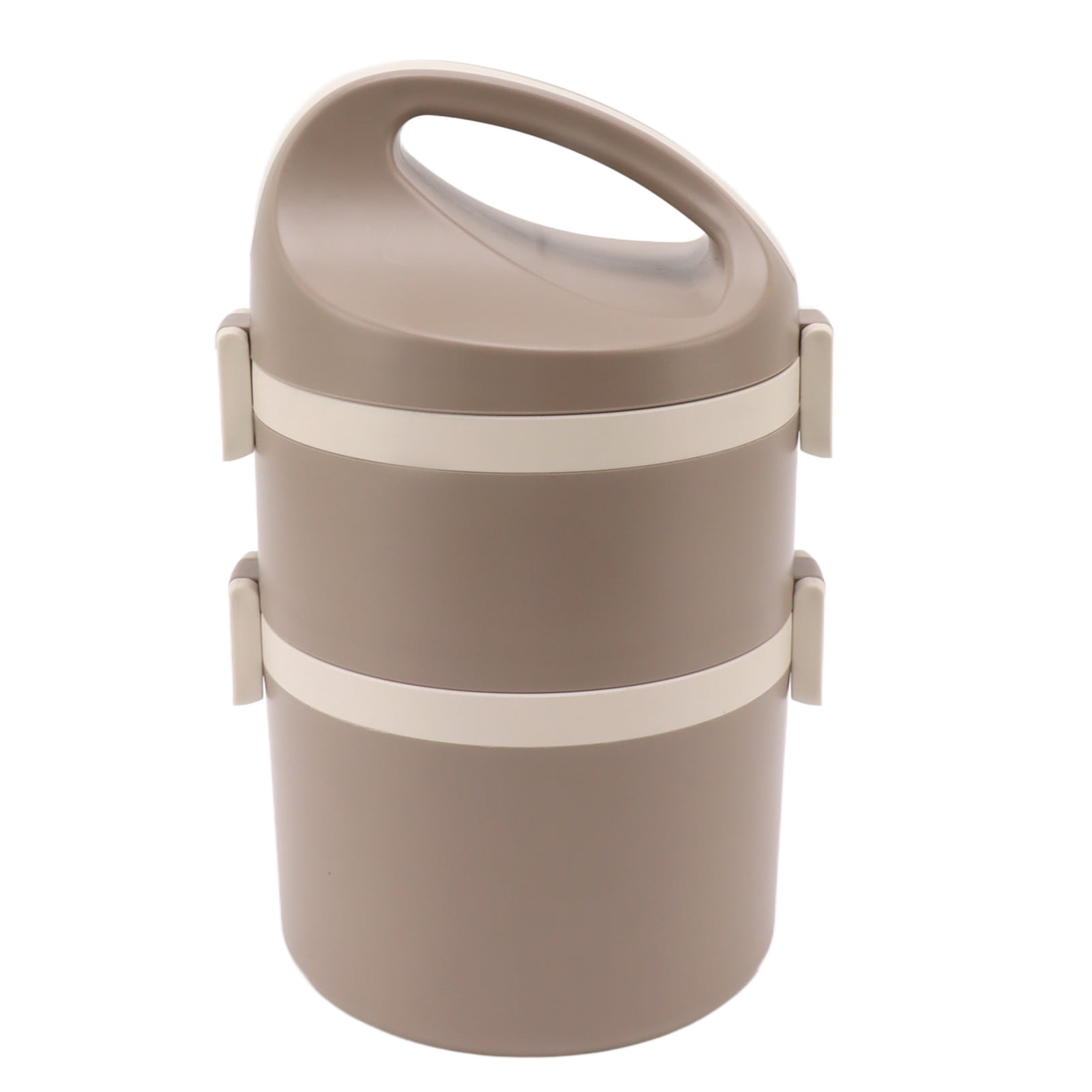 2-Tier Brown Stainless Steel Insulated Lunch Box - Leakproof Portable ...