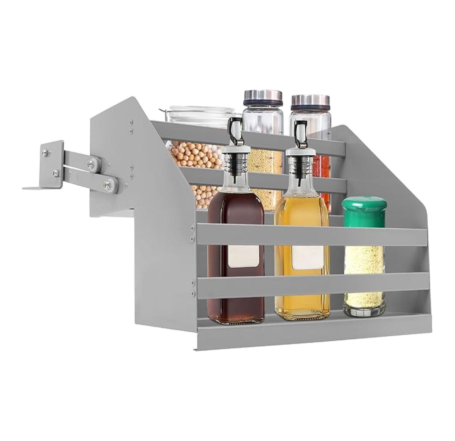 2-Tier Cabinet Pull Down Organizer, Buffer Lifting Design Large ...