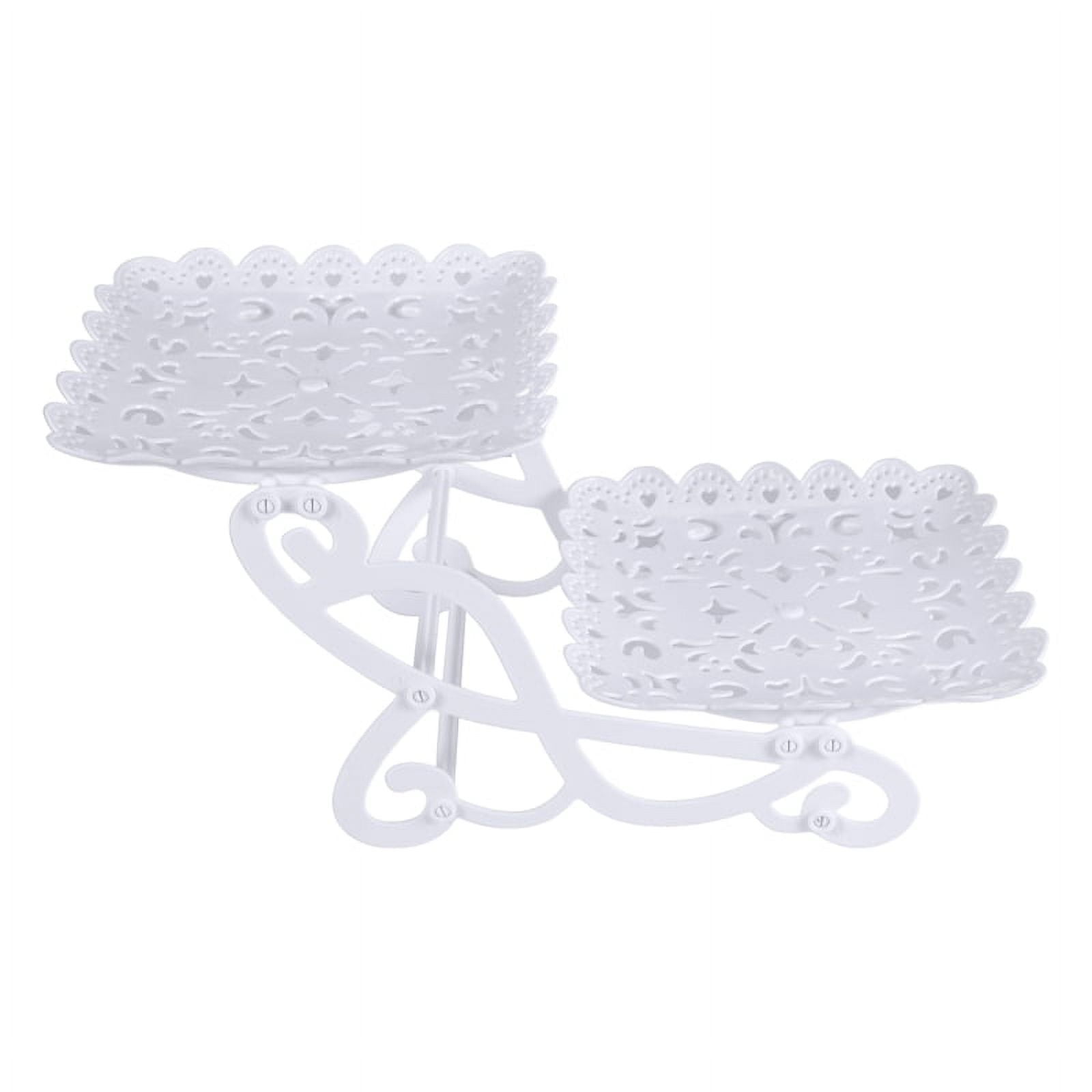 2 Tier Cake Dessert Holder Cupcake Pastry Biscuit Tray Candy Buffet ...