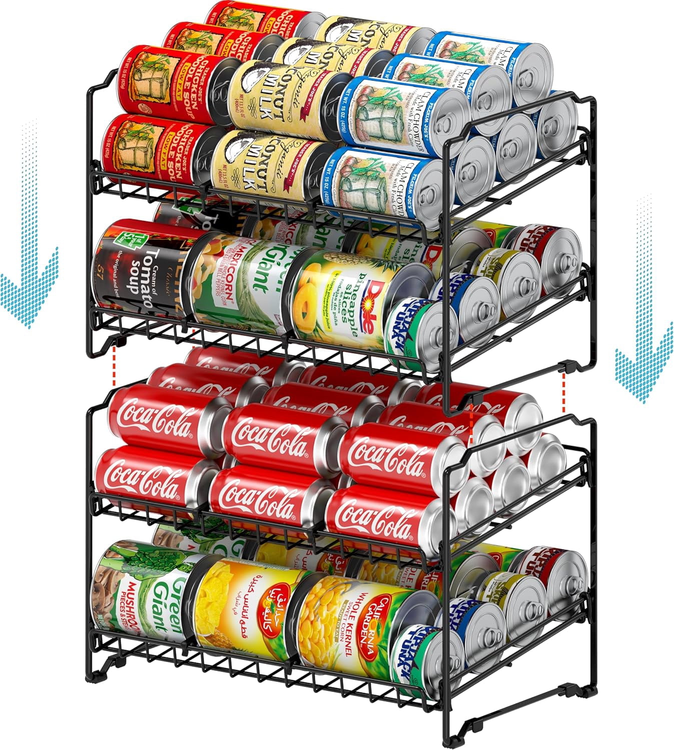 2 Tier Can Rack, Black - 2 Pack - Walmart.com