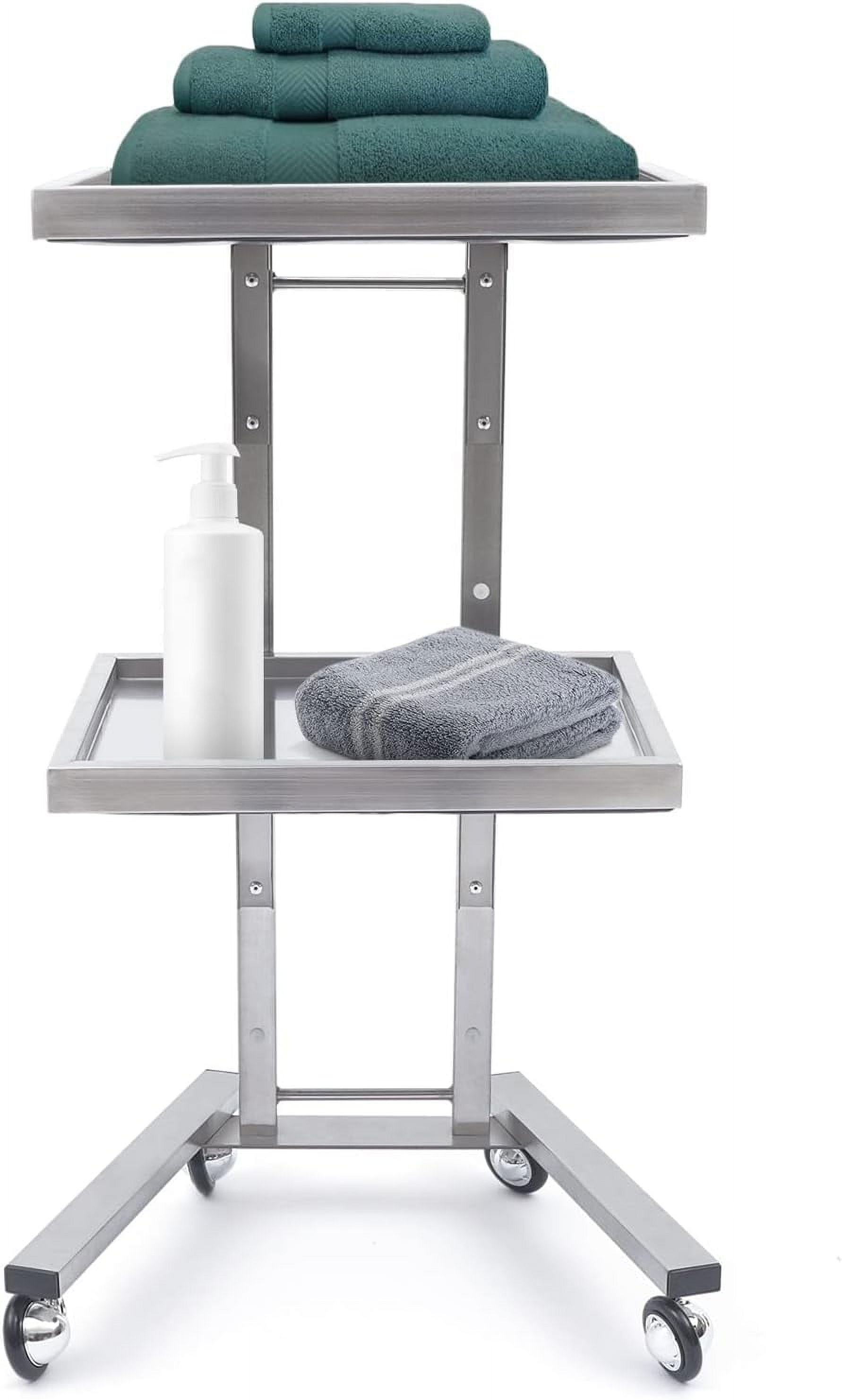 2 Tier Cart Rolling Utility Carts Beauty Trolley Salon Storage Cart ...