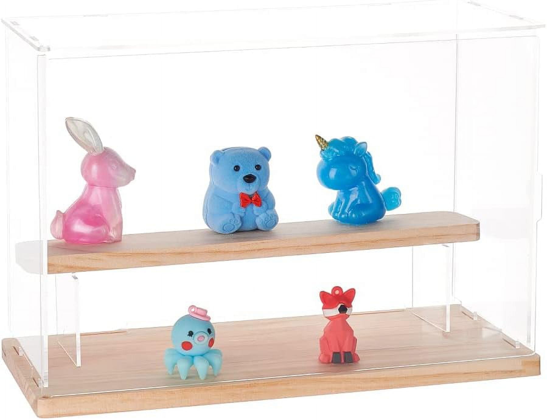 2-Tier Clear Acrylic Display Case for Collectibles 12.6x4.7x8.3 inch ...