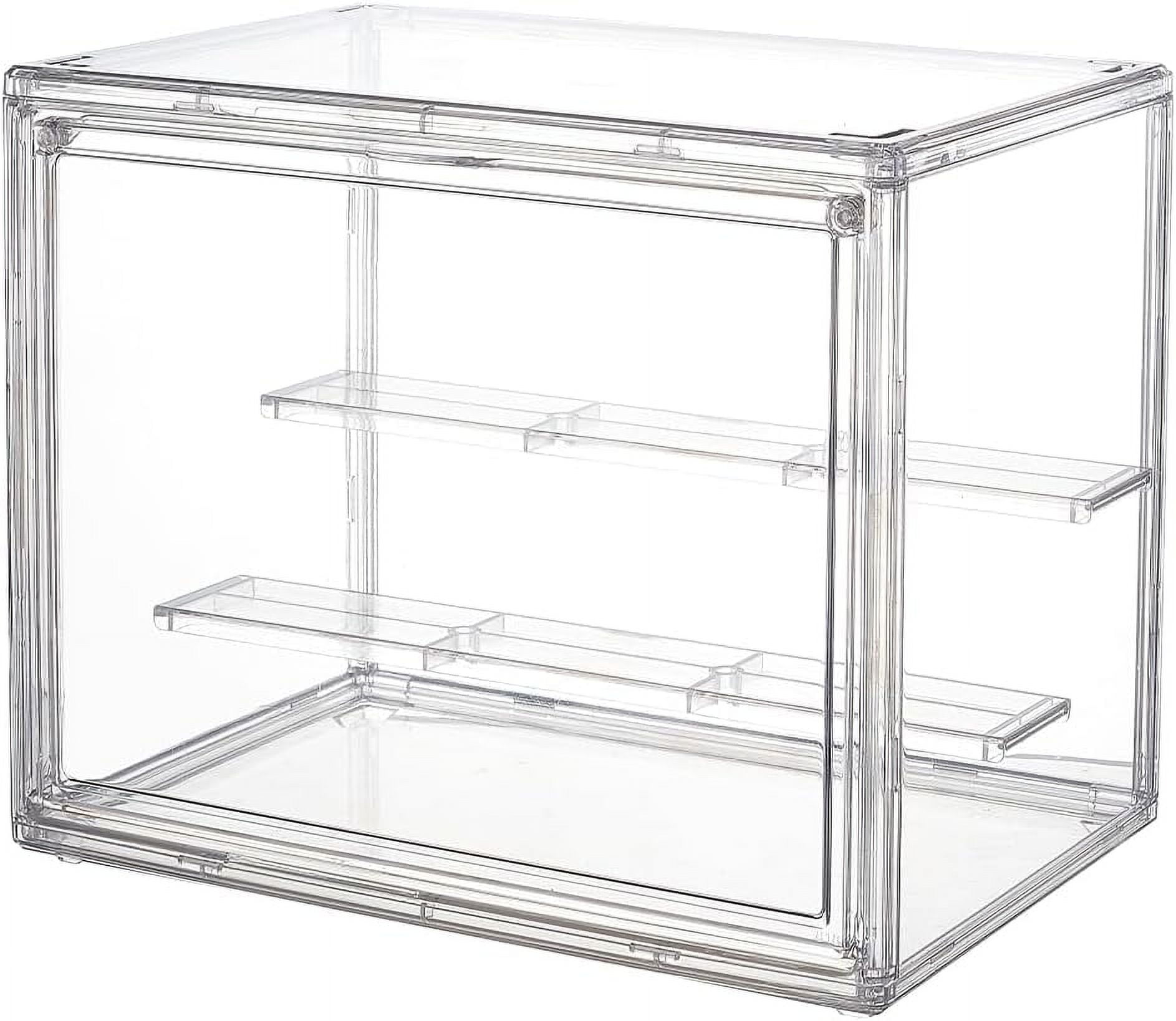 2-Tier Clear Display Case Acrylic Box Whole Scene Riser Display Stands ...