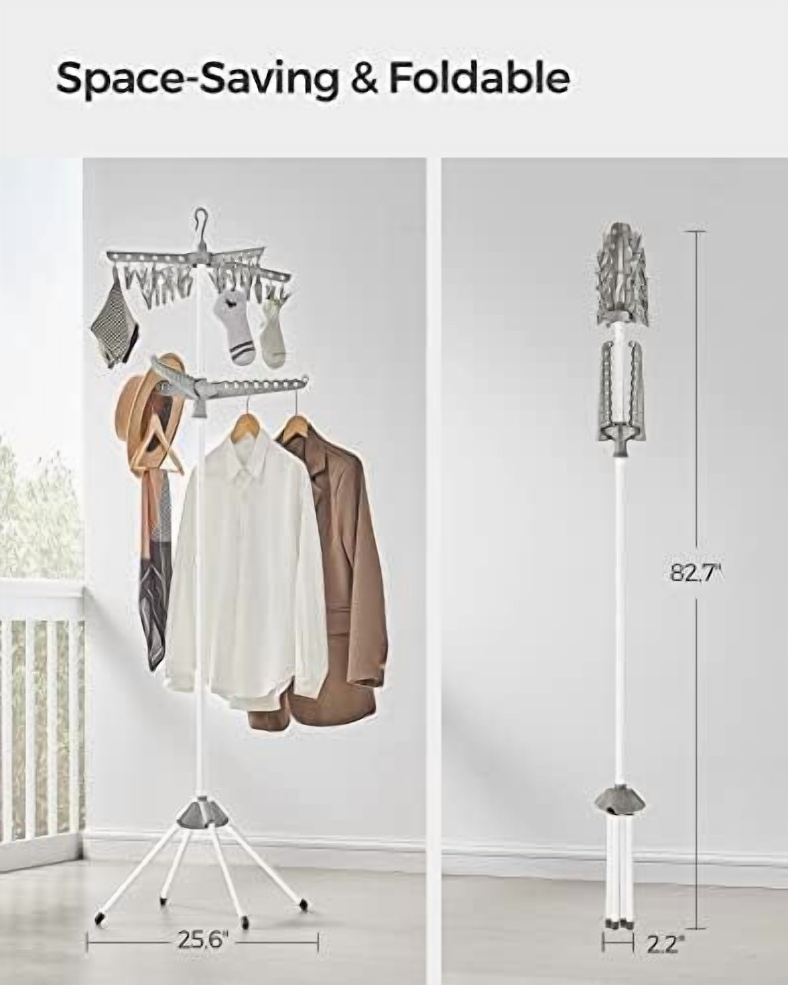 2-Tier Clothes Drying Rack, 72-Inch Folding Laundry Drying Rack with 3 ...