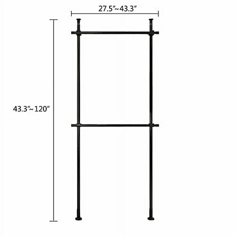 2 Tier Clothing Rack, Adjustable Telescopic Garment Rack, 260lbs ...