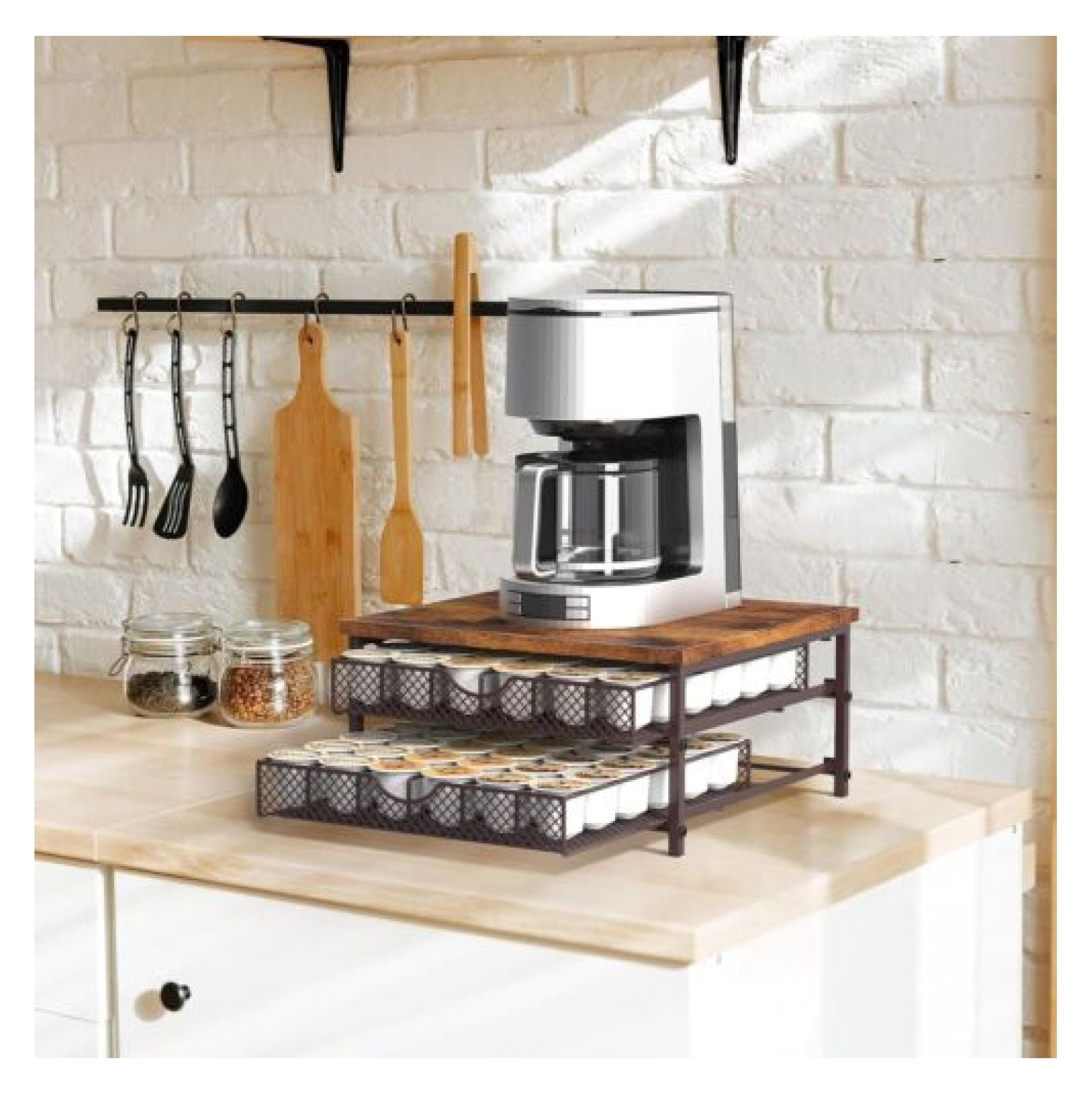 2-Tier Coffee Pod Drawer Holder 72 K-Cup Storage Organizer Coffee ...