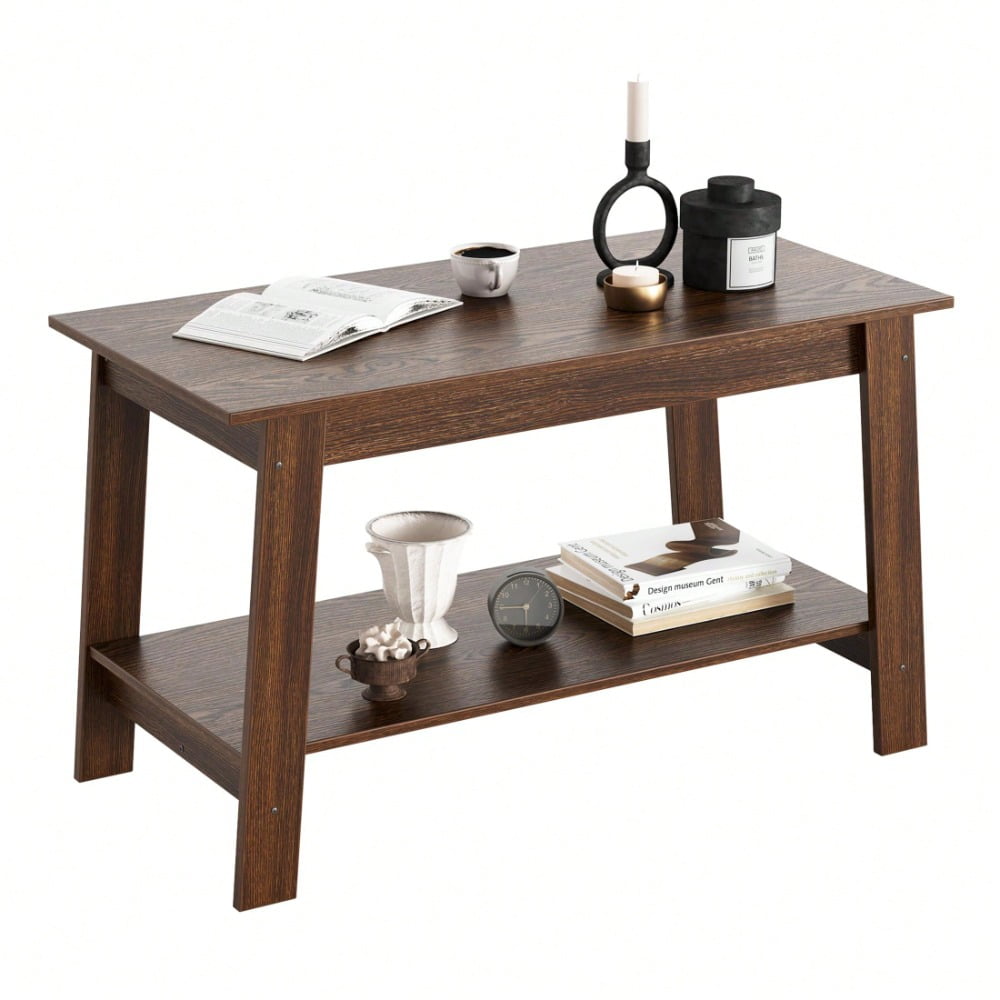2-Tier Coffee Table,31" Small Center Table,Rectangular Side End Table ...