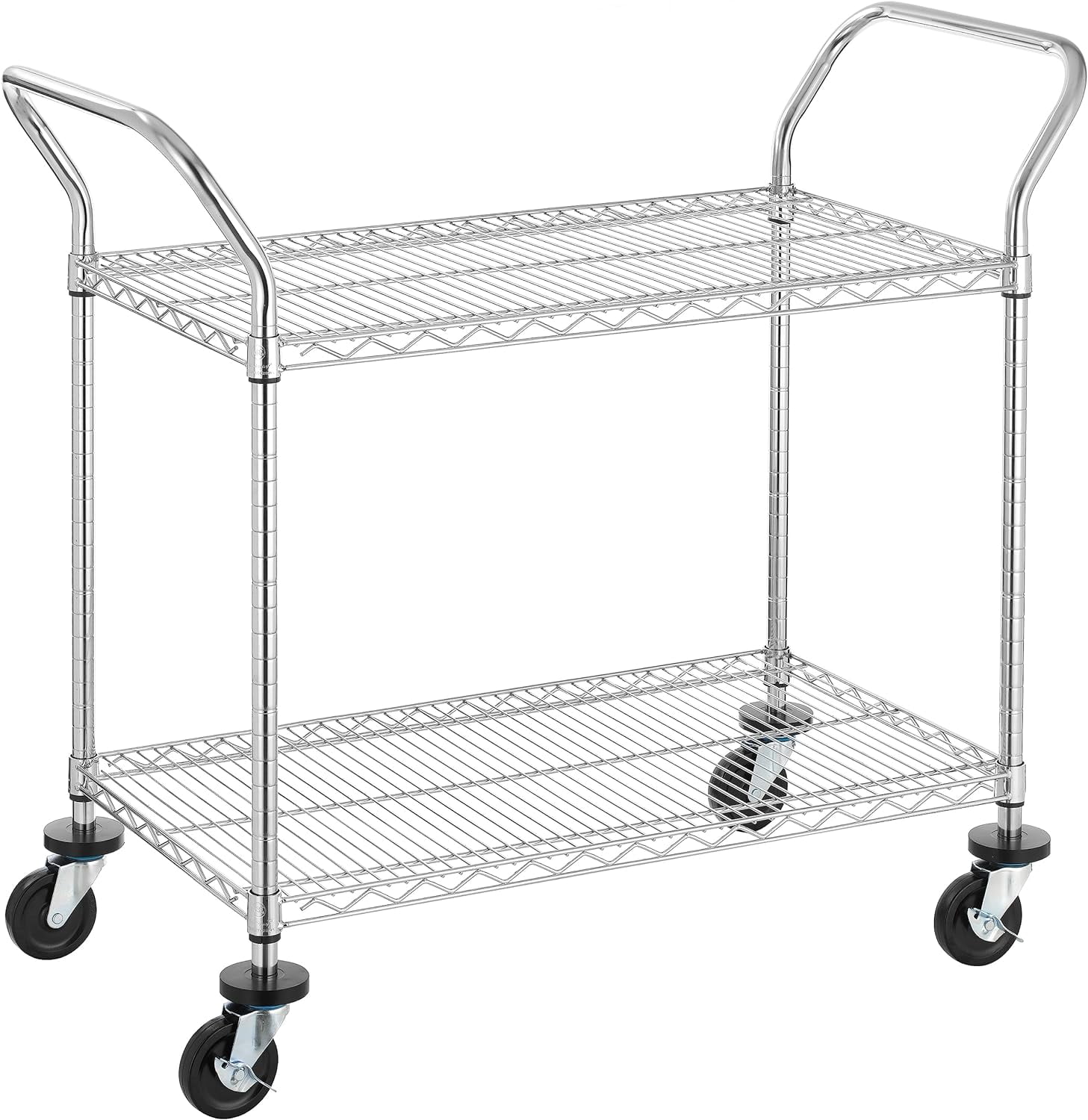 2-Tier Commercial Grade Rolling Cart, Heavy Duty Utility Cart, Carts ...