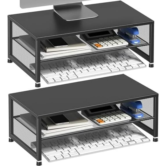 2-Tier Computer Monitor Stand Riser, Desk Organizer for Monitor ...